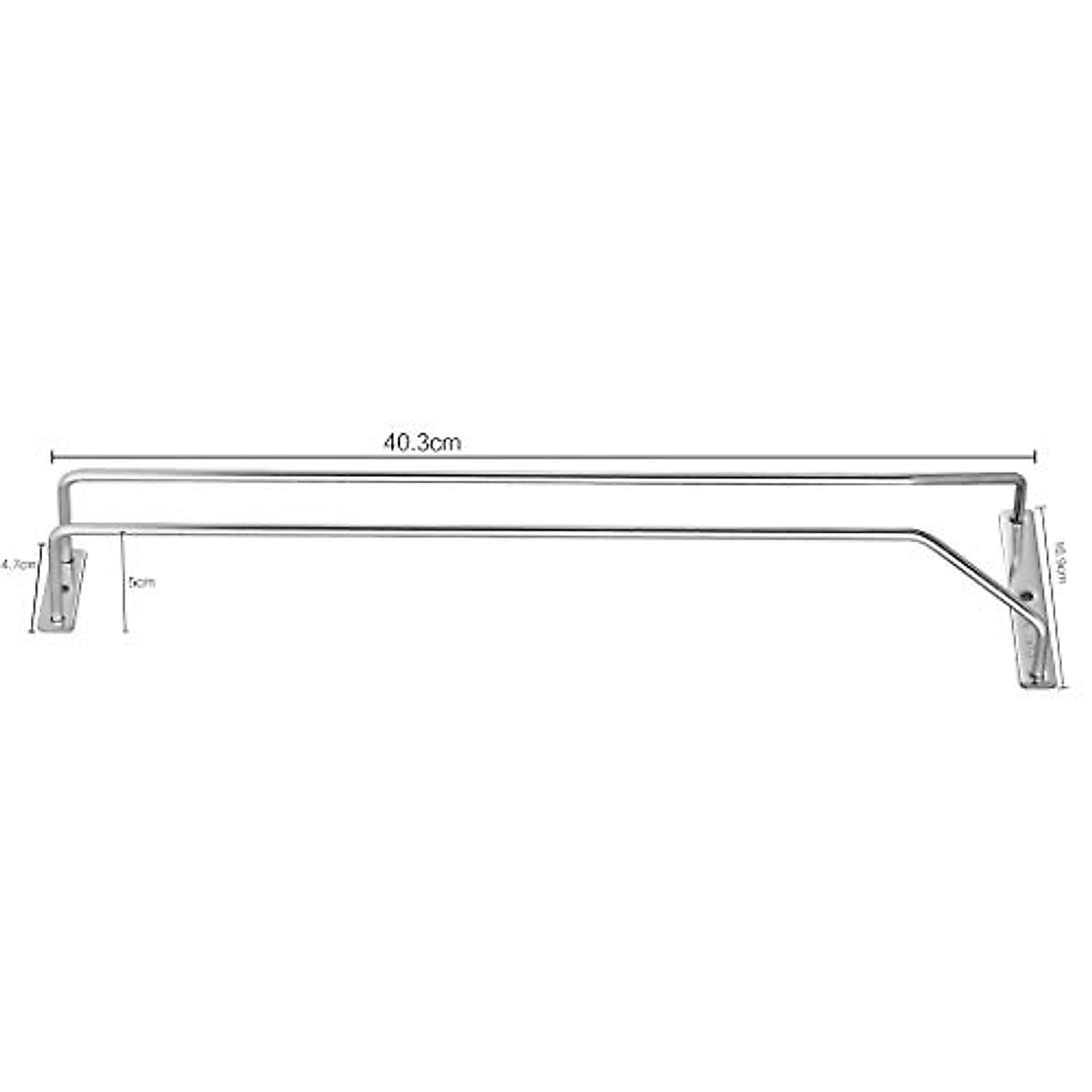 Dianoo Under Cabinet Stemware Rack Holder Wine Glass Rack Stainless Steel Wire Hanging Rack 15.8inch 1 Row