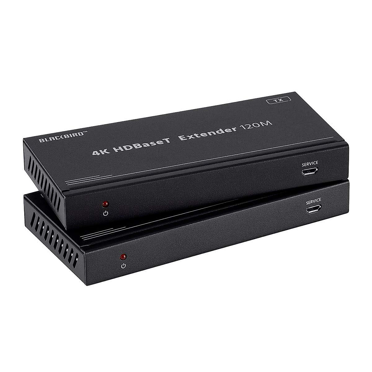 Monoprice 4K Pro HDBaseT Extender Kit - 120 Meters (394 Feet) HDR, 18Gbps, 4K@60Hz, YCbCr 4:4:4, HDCP 2.2, PoC, RS-232, HDMI Loop Out and Bidirectional IR - Blackbird Series