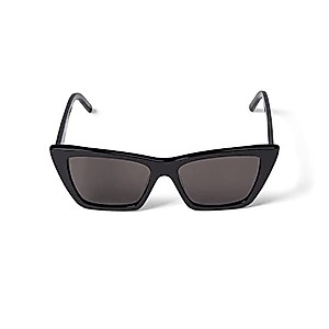 SAINT LAURENT Women's SL 276 Mica Sunglasses, Black-Black-Grey, One Size