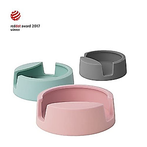 Berghoff Leo Heat-Resistant Silicone & Nylon Body Spoon Rest 5" x 1.5" Grey Soft-Touch PP Soft Grip Satin Finish Dishwasher Safe