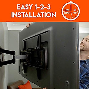 ECHOGEAR Full Motion Articulating TV Wall Mount Bracket for TVs Up to 75" - Extends from The Wall 16" with Smooth Swivel & Tilt - Simple 3-Step Install