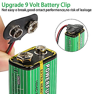 PNGKNYOCN 9V Battery Connector 9v Battery Clip T Type with DC 5.5mmx2.1mm Male Plug for 9V Alkaline Battery（5-Pack）