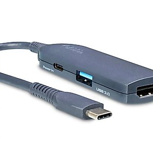 onn. 3-in-1 USB-C Adapter with 100W USB-C Power Delivery, USB 3.0 and 4K HDMI Compatible