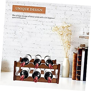 Veemoon Solid Wood Wine Rack Wine Storage Stand Wine Cabinet Organizer Water Bottle Holder Stand Liquor Cabinet for Home Table Top Wine Rack Show Racks for Floor Red Wine Display Rack