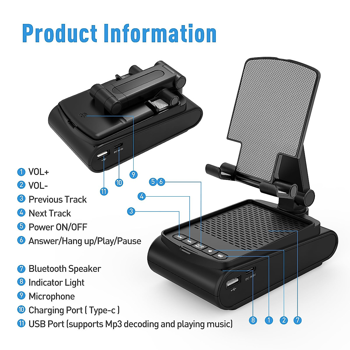 Birthday Gifts for Men, Cell Phone Stand with Wireless Bluetooth Speaker, Dad Gifts for Fathers Day, for Men Him Husband Dad Gifts