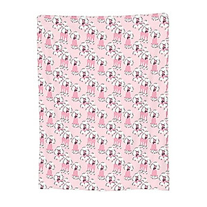 Pink Poodle Dog Cute Art Full Fleece Throw Cloak Wearable Blanket Flannel Fluffy Comforter Quilt Nursery Bedroom Bedding King Size Plush Soft Cozy Air Conditioner Blanket