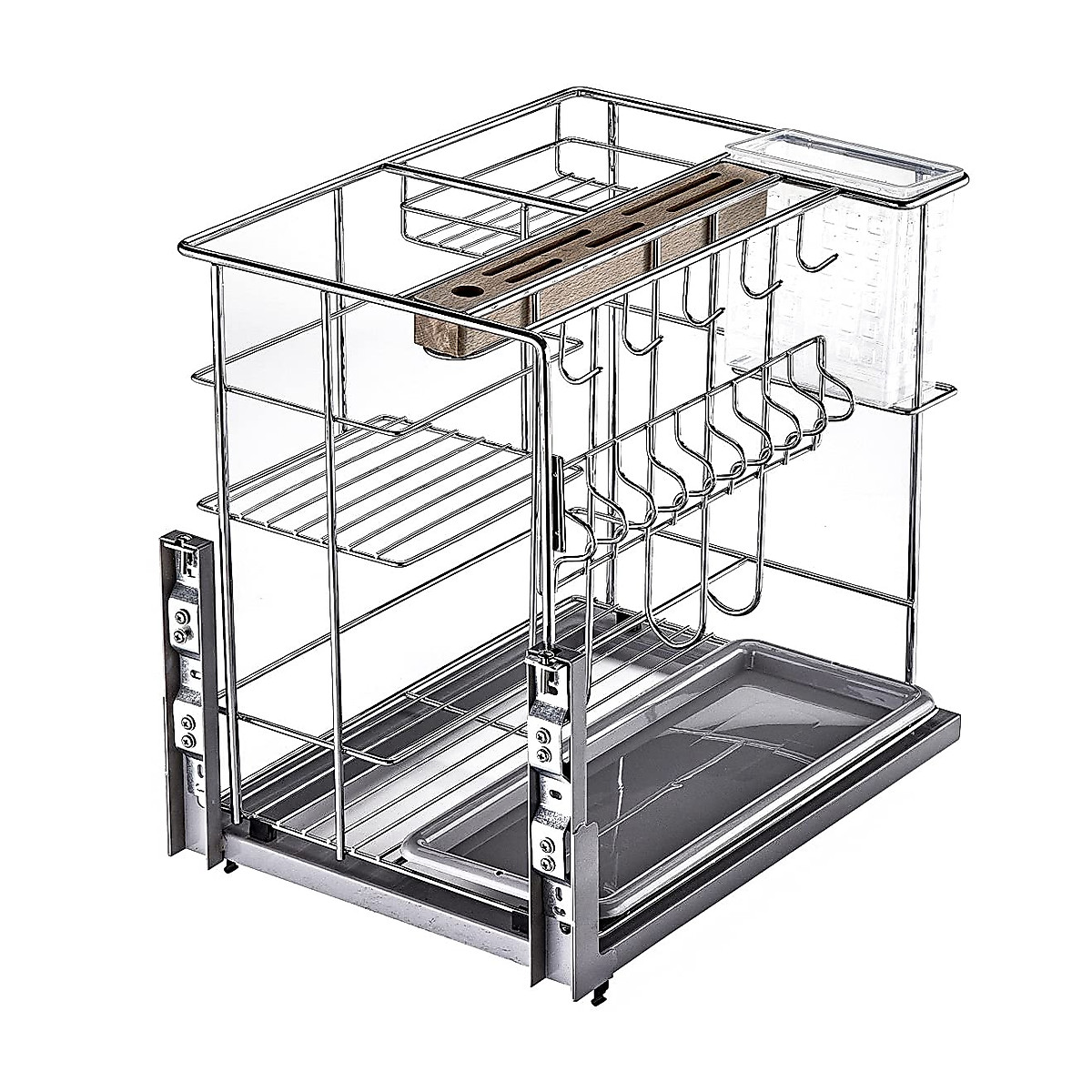 Tiger Pull Out Multi-functional Cabinet Pull Out Basket, under the Kitchen Range, Kitchen Utensil Pull Out, Cutting Board Slot, Tableware Slot , Spice Rack, Organizer for Kitchen Cabinet or Pantry