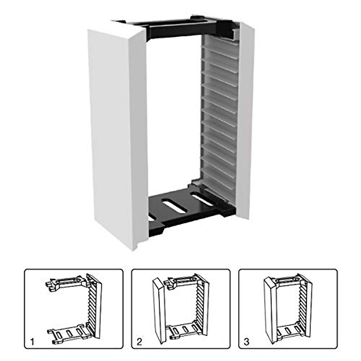 DERCLIVE Game Disc Box Storage Rack 12 Games Disc Holder Storage Shelf for PS5 Game Discs