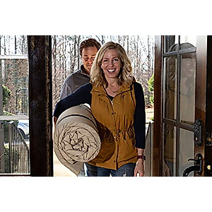 Disc-O-Bed Adult Large Duvalay Luxury Memory Foam Sleeping Pad & Duvet Cappuccino Pattern