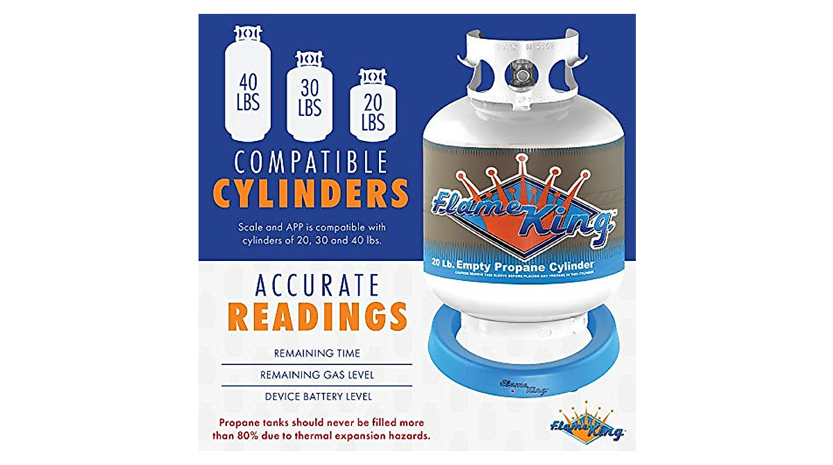 Flame King Bluetooth Propane Tank Scale - Smart Gas Gauge