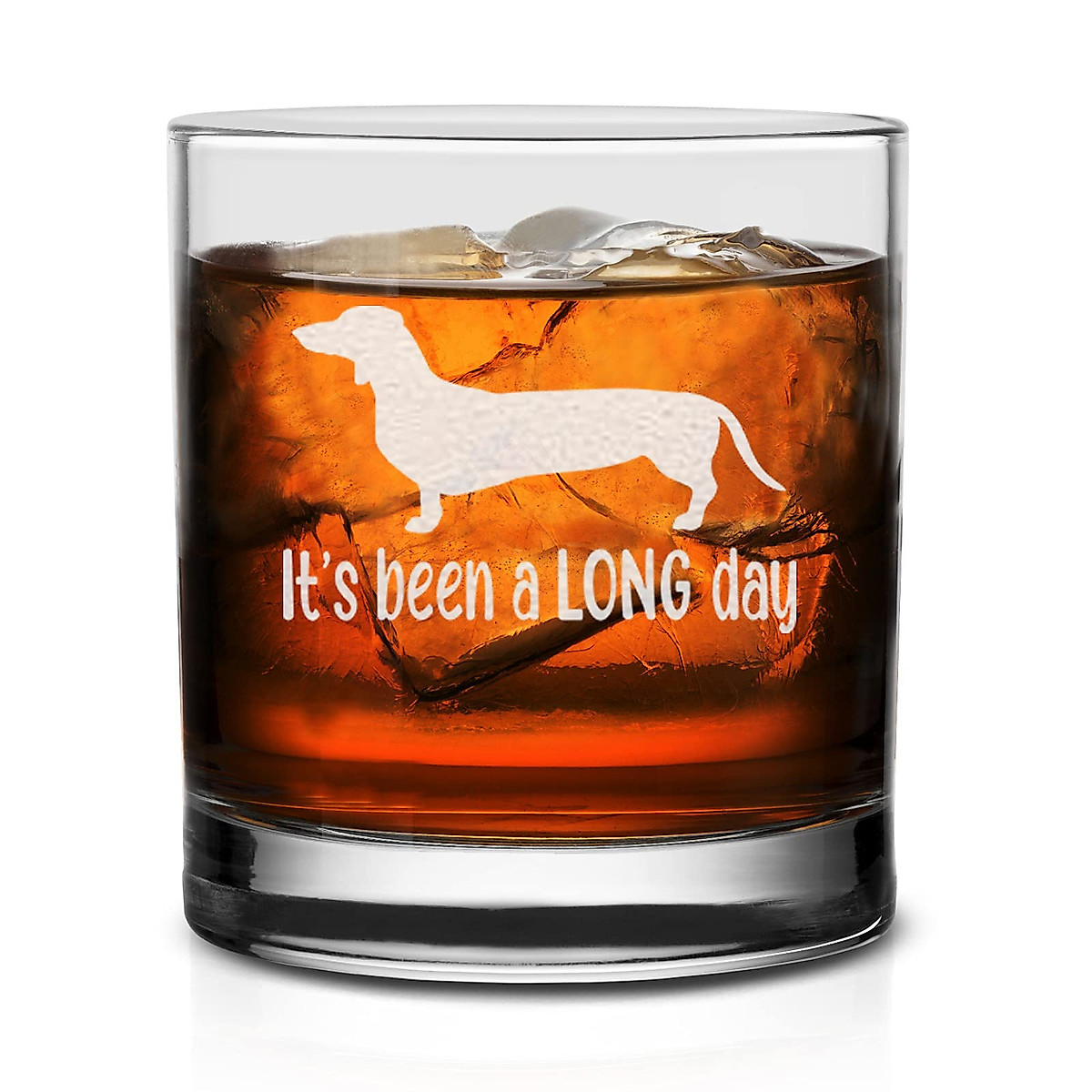 NeeNoNex It's Been a Long Day Funny Dachshund Whiskey Glass - Sarcastic Dog Lover