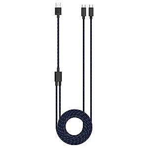 Surge Playstation 5 Dual Charge & Play Cable for Playstation DualSense Controllers, Dual Charging, Braided Cable (3m/10ft) USB-A to USB-C