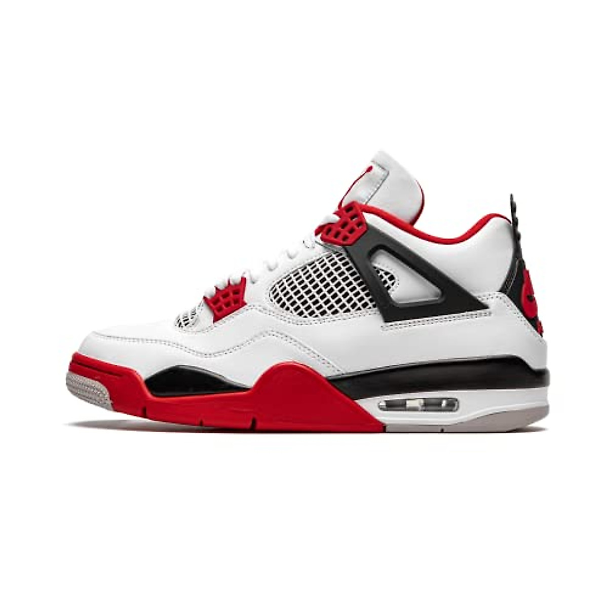 Nike Men's Air Jordan 4 Retro Fire Red 2020", White/Fire Red/Black/Tech Grey, 13