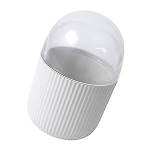 LIFKICH Box Apothecary Jars Table Toothpick Case Powder Puff Container Magnetic Travel Containers Wine Bottle Neoprene Tabletop Organizer Cotton Container with Lid Cotton Pads Holder White