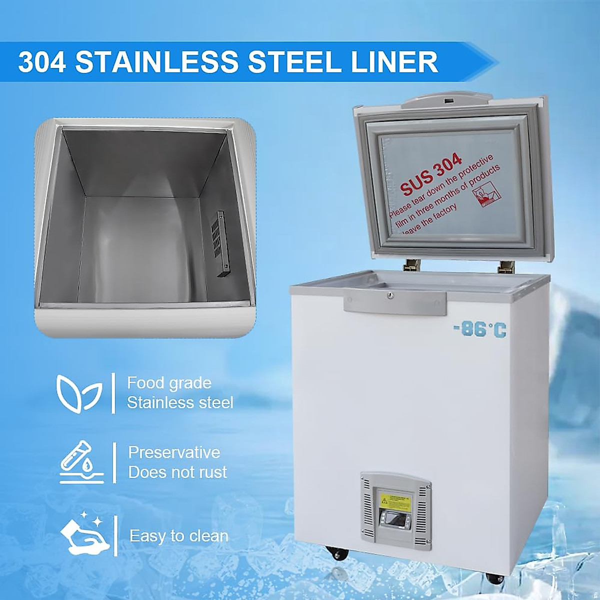 HNZXIB -86° Ultra Low Temperature Freezer Lab 28L,Lab Freezer for Laboratory Sample Storage,Ultra Low Temp Freezer,Ultra Low Temperature Freezer Lab Freezers Low Temperature Freezer Lab Refrigerators