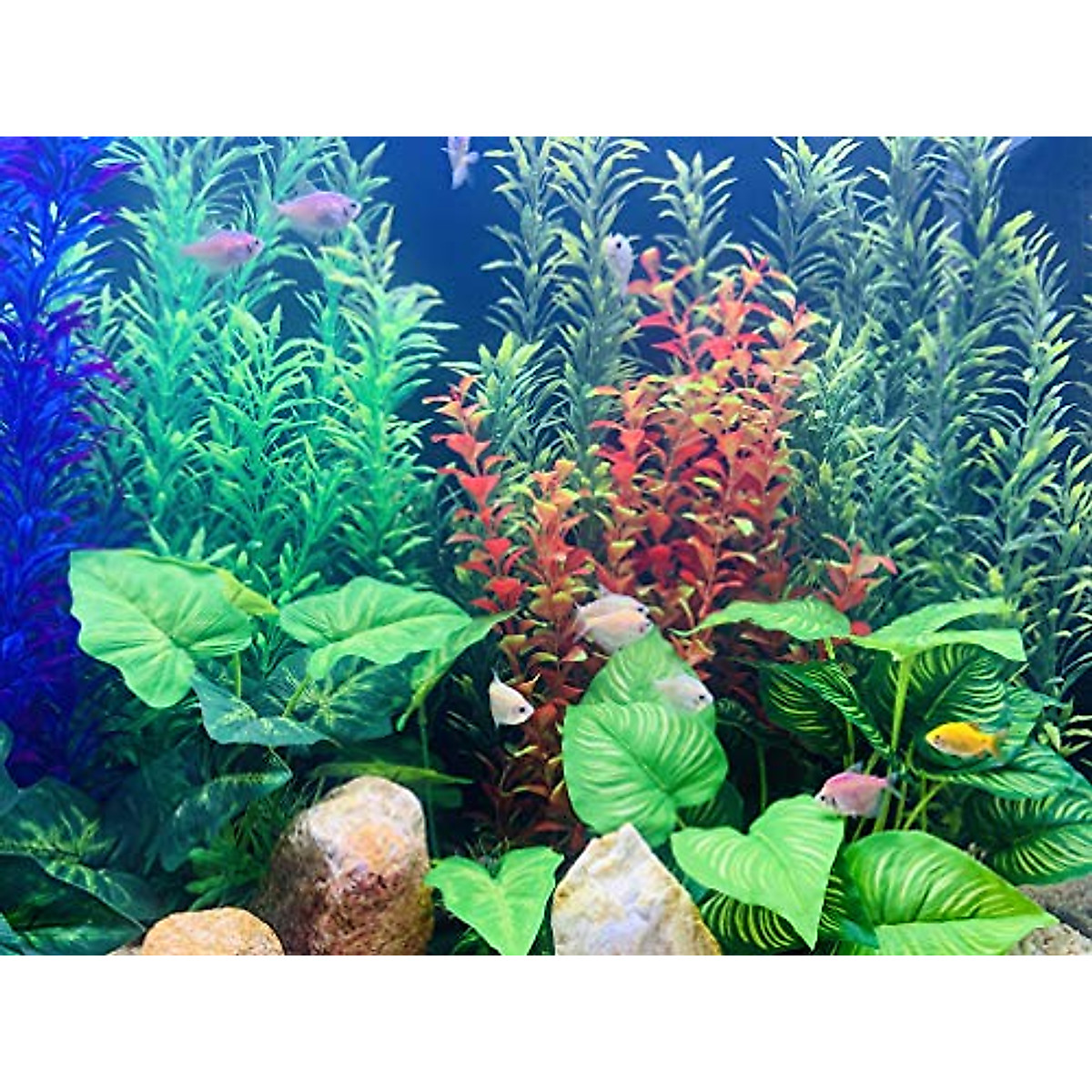 2 Pcs Artificial Water Plants, Fish Tank Aquarium Decorations, Made of Soft Plastic