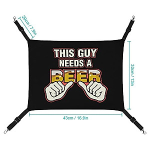 This Guy Needs A Beer Pet Hammock Comfortable Adjustable Hanging Bed for Small Animals Dogs Cats Hamster