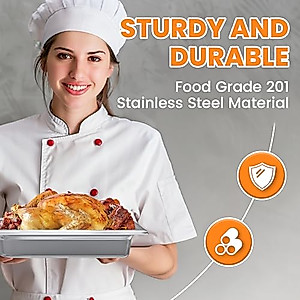 Aplancee Steam Pan 1/3 Size x 2.5 Inch Deep 6 Pack Stainless Steel Anti-Jamming Food Cooking Pan (More Sizes & Lid Options)