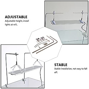 ULTECHNOVO Fish Tank Accessory Aquarium Light Rack- Universal Aquarium Light Bracket Adjustable Heigth- Aquarium Light Hanging Kit, Pulley Shaped Random Led Aquarium Light