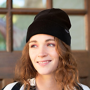 2 Pack Satin Lined Beanie Hats for Men Women Winter Warm Knitted Cuffed Silk Lined Slouchy Skull Cap