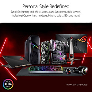 ASUS ROG Strix Flare Pnk (Cherry MX Brown) Limited Edition Mechanical Gaming Keyboard with Switches, Aura Sync RGB Lighting, Customizable Badge, USB Pass Through and Media CONTROLS (Renewed)