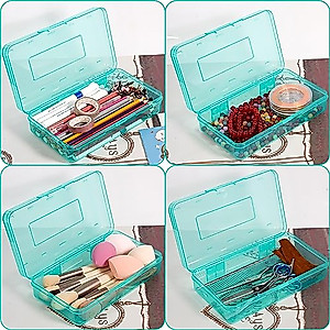 DANRONG Pencil Box, Large Capacity Pencil Case, Plastic Pencil Boxs for Kids Girls Boys Adults, Hard Crayon Box Storage with Snap-Tight Lid for School Office Supplies