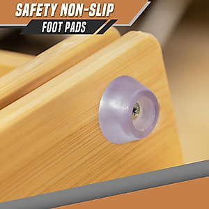 SFIHOME 5-Tier Rotating Bookshelf Tower, 360° Tall Floor Standing Bookcase Book Shelf, Bamboo Narrow Bookshelves Storage Display Rack Shelves for Corner, Living Room, Office, Natural