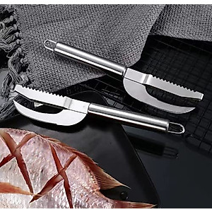 WOIWO 1PCS Stainless Steel Fish Belly Knife Multi-purpose Fish Knife Kitchen Fish Belly Knife Cleaning dirty Fish Scale Tool Fish Scale Planer