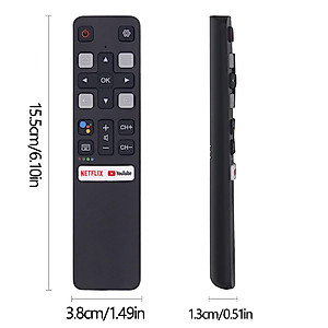 New Replacement Remote Control RC802V FNR1 Fit for TCL Android 4K Smart TV 50S434 55S434 75S434 40S330 70S430 32S334 55S435 50S435 43S434 32S6500A [NO Voice Function]