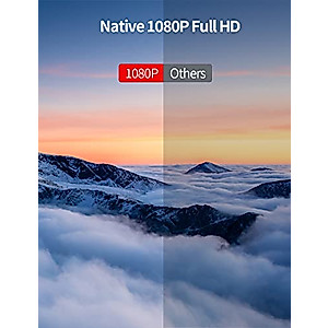 Projector Native 1080P, Support 4K, HD Portable Movie Projector, Max 300" Screen, for Home Theater/Outdoor, 4D Electronic Keystone, 75% Zoom, for Smartphone,PC,Xbox,PS4,TV Stick