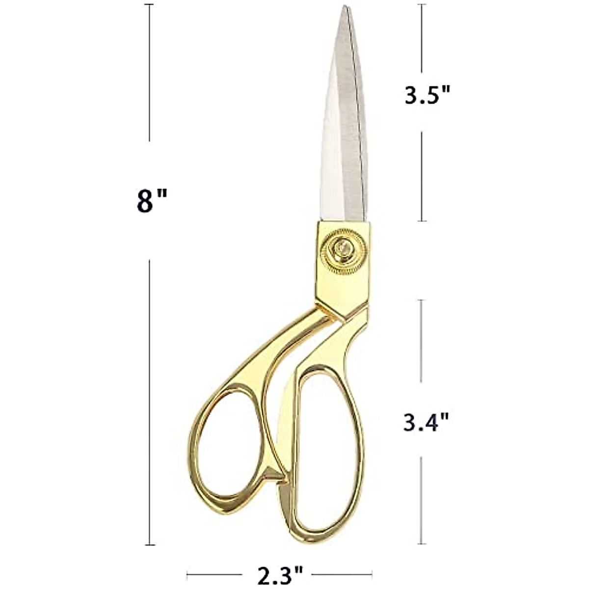 SIRMEDAL Professional Heavy Duty Tailor Scissors 8" Gold Stainless Steel Dressmaker Shears(Gold)