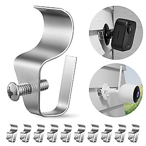 HUXOR 10-Pack Vinyl Siding Screws Hooks for Home Security Camera, Outdoor No-Hole Camera Mount Hanger for Blink, Arlo, Ring, Stainless Steel Siding Clips