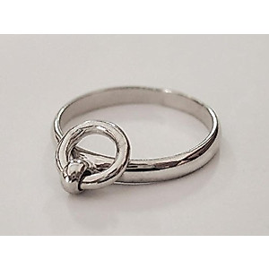 SOVATS Small Open Circle Thumb Ring for Women 925 Sterling Silver Rhodium Plated - Simple, Stylish &Trendy Nickel Free Ring, Size 9