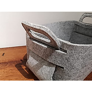 GELNND Storage Basket Felt Storage Bin Collapsible & Convenient Box Organizer with Carry Handles for Office Bedroom