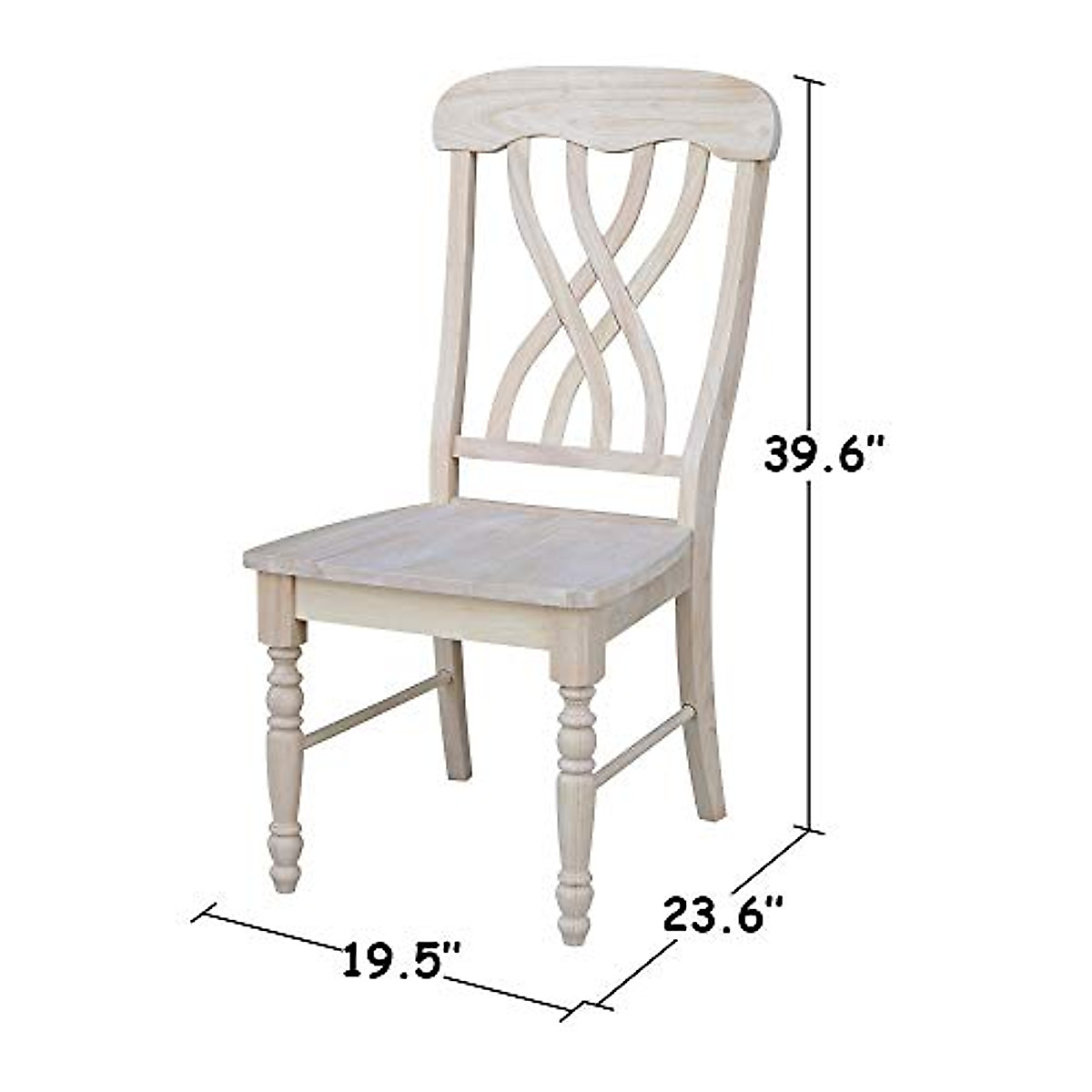 International Concepts Latticeback Chairs, Unfinished