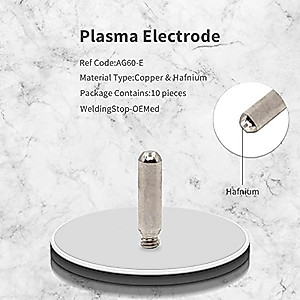 WeldingStop Plasma Consumables Kit for Primeweld CUT50 CUT50DP CT520 CT520DP Plasma Cutter AG-60 Torch (1.0mm .040'' Tip)
