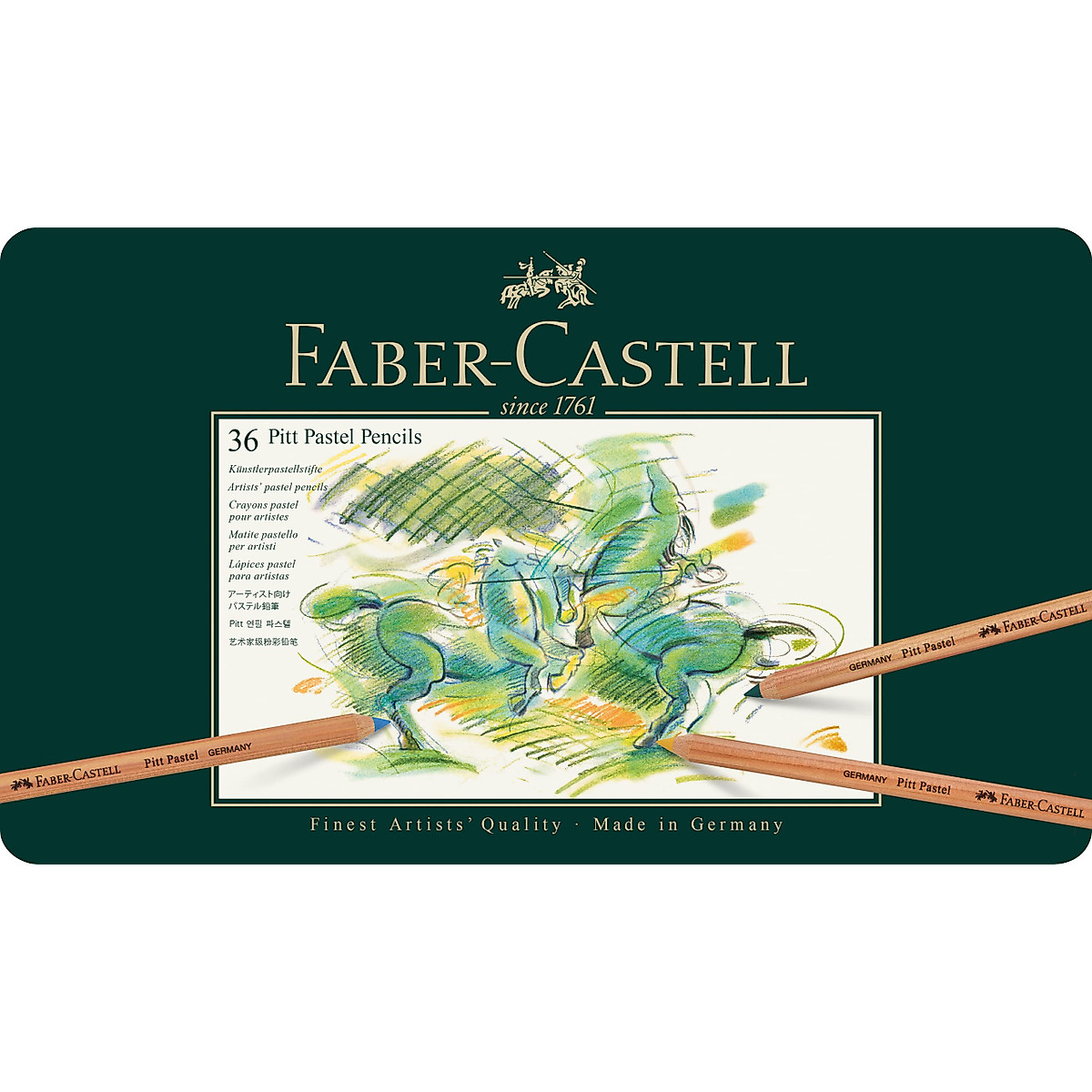Faber-Castel Pitt Pastell Coloured Pencils in Metal Case, 36 Count (Pack of 1), Assorted