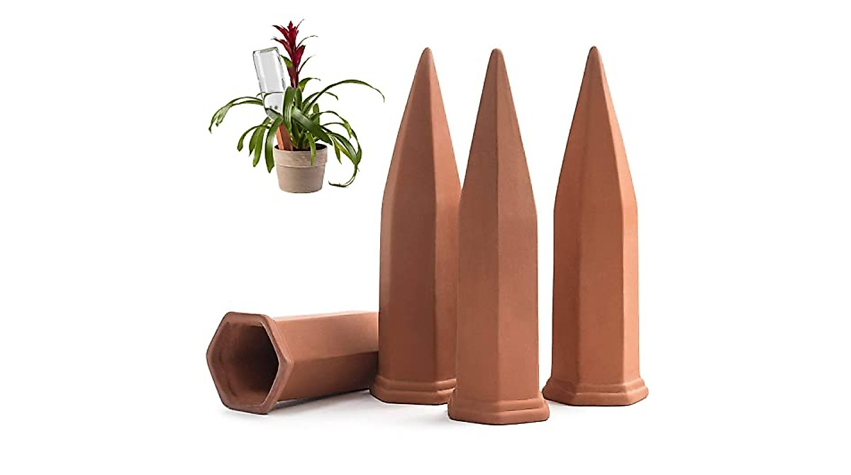 Self-Watering Terracotta Spikes - 4 Pack for Plants