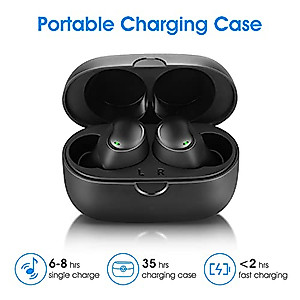 ZIHNIC Wireless Earbuds,Bluetooth Earphone with Touch Control and Charging Case,IPX5 Sweatproof,35H Playtime for Work, Home,Office-Black