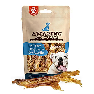 Amazing Dog Treats - Wishbone Beef Tendon - 60 Count - Meaty Thick Bully Tendon Dog Chews - Long Lasting Beef Tendons for Dogs - Best Bully Stick Tendons - No Hide Dog Chew