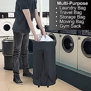 Siaomo Laundry Bag Backpack, 118L Extra Large Travel Backpack Laundry Bag, Durable Portable Dorm Laundry Hamper Bag with Padded Shoulder Straps For College Students