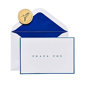 Papyrus Thank You Cards with Envelopes, Navy (16-Count)