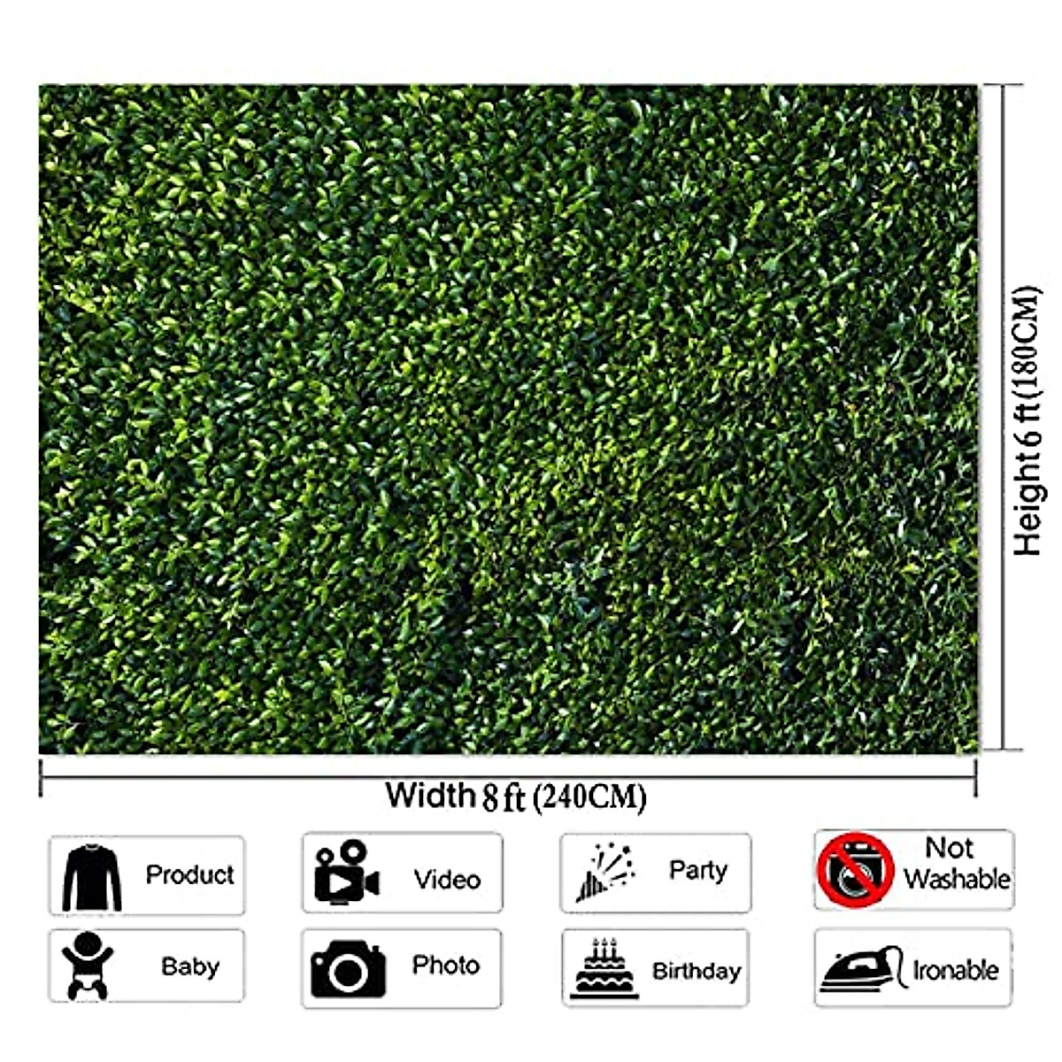 XLL Nature Spring 3D Green Leaves Photography Backdrops Newborn Baby Shower Photo Background Wall Art Wedding Birthday Party Decoration Banner Studio Props Cake Table Booth 8x6ft