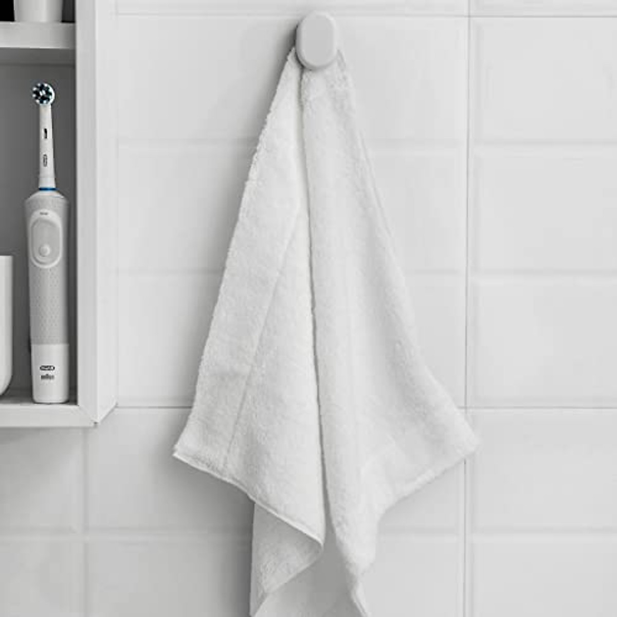 FLAUVEL 3 Pcs Wall Mount Silicon Hooks Bathroom Organizer Invisible Hooks Storage Pins Multipurpose Tapestry Hanger Towel Hanger White