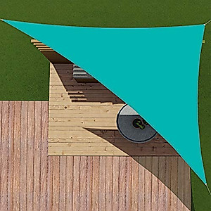 Patio Paradise 6' x 8' x 10' Waterproof Sun Shade Sail with Stainless Steel Hardware-Turquoise Green Triangle UV Block Durable Awning Canopy Outdoor Garden Backyard