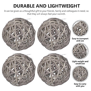 ARTIBETTER 15pcs Rattan Ball Wicker Ball Decorative Ball Vase Fillers Sphere Orbs Christmas Tree Ornaments Wedding Centerpieces Home Patio Garden Hanging Decoration Grey 5cm