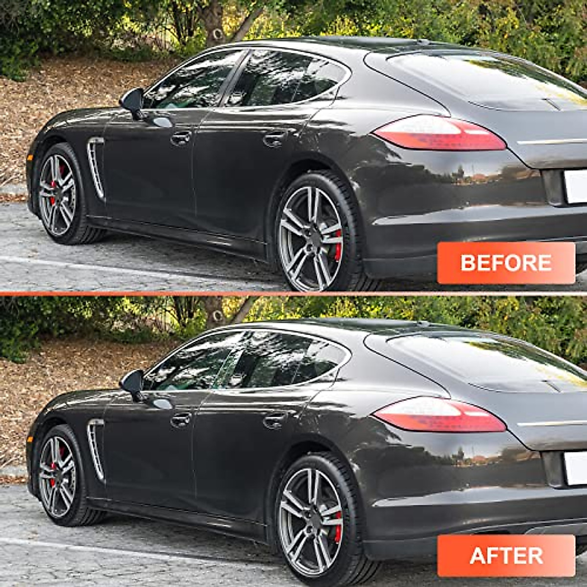 ACLONG Pillar Posts Door Window Trim Glossy Black Stainless Steel Pillar Posts Molding Trim Compatible with Porsche Panamera 2009-2016, Anti Scratch Stickers Door Pillar Moldings Cover Set -Set of 4