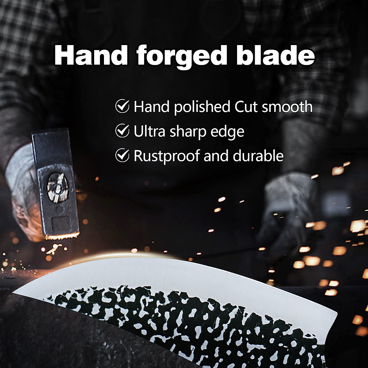 FONGSING Viking Knife cuchillos para carniceria Chef knife Butcher Knife Forged Boning Knives pocket knife husk knife hunting knife Camping knife is suitable for meat cutting BBQ Family Gathering