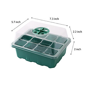 BESSLEE 3 Pack Seed Starter Tray with Humidity Dome and Base (36 Cells Total), Plant Germination Kit for Seeds Growing Starting, Mini Seedling Propagator Small Greenhouse, Reusable Garden Supplies