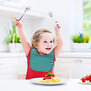 SPINFOX 10 Pack Waterproof Baby Bibs Unisex Cotton Terry Drool Bib, Solid Blank Infant Feeding Bibs, Newborn Bibs for Baby Girl and Boy - Neutral